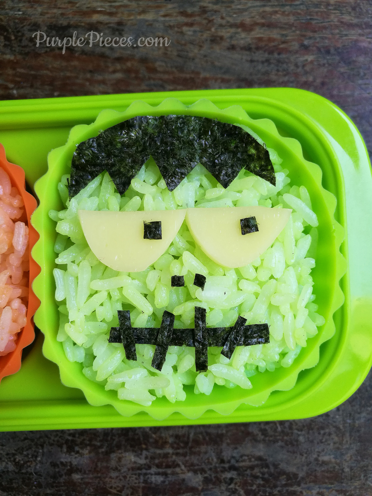 Halloween Bento Box: Mummy, Jack-o'-lantern, and Frankenstein